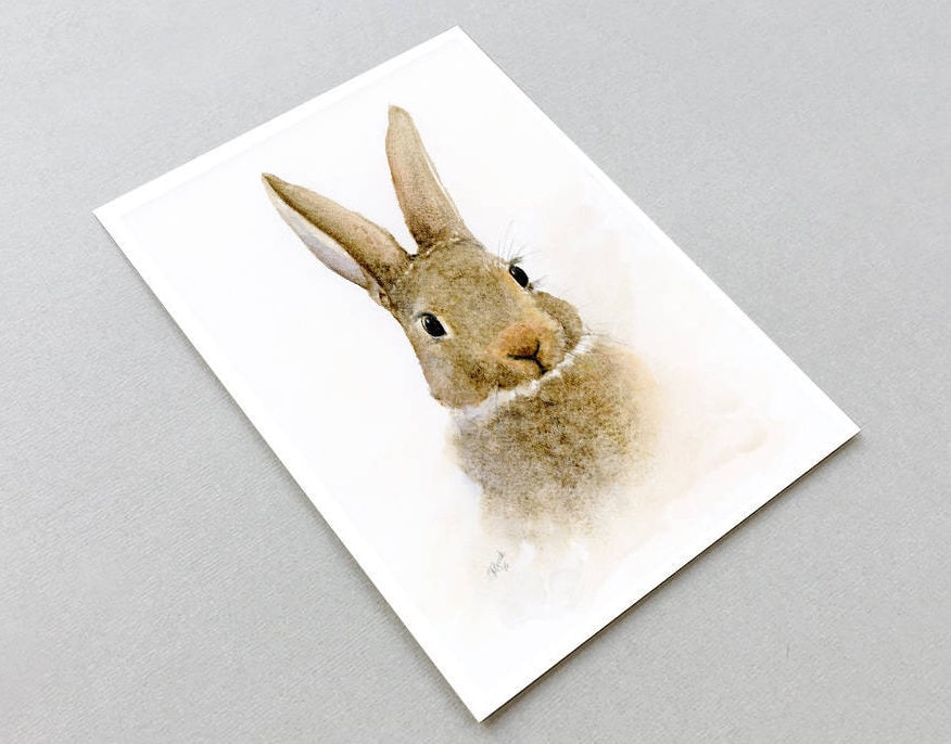 Rabbit Art Print Bunny Watercolor Farmhouse Wall Decor Farm - Etsy