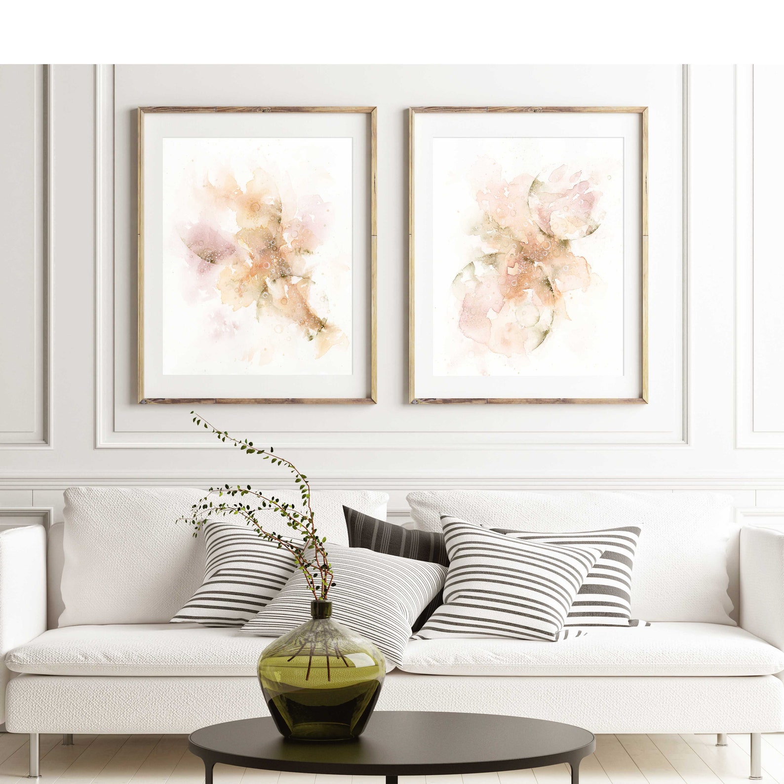 2 Piece Abstract Wall Art Matching Set of Two Large Abstract - Etsy