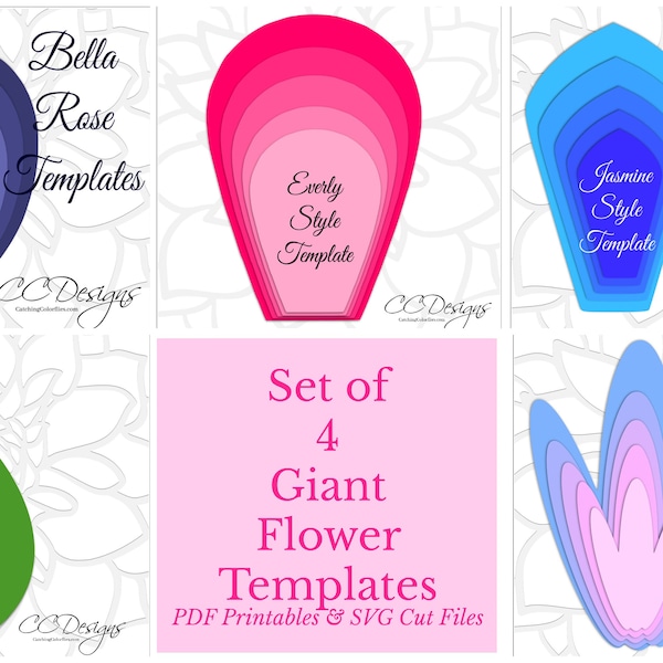 Giant Organza Flower Templates - Etsy