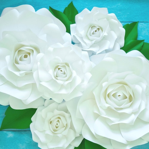 Large Paper Rose Template Giant Paper Flower Printable | Etsy