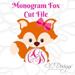 Circle Monogram Baby Fox SVG & DXF Cutting Files Cute Fox Png | Etsy