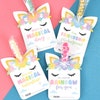 Unicorn Valentine Treat Holder Printable Cards, Girl Classroom ...