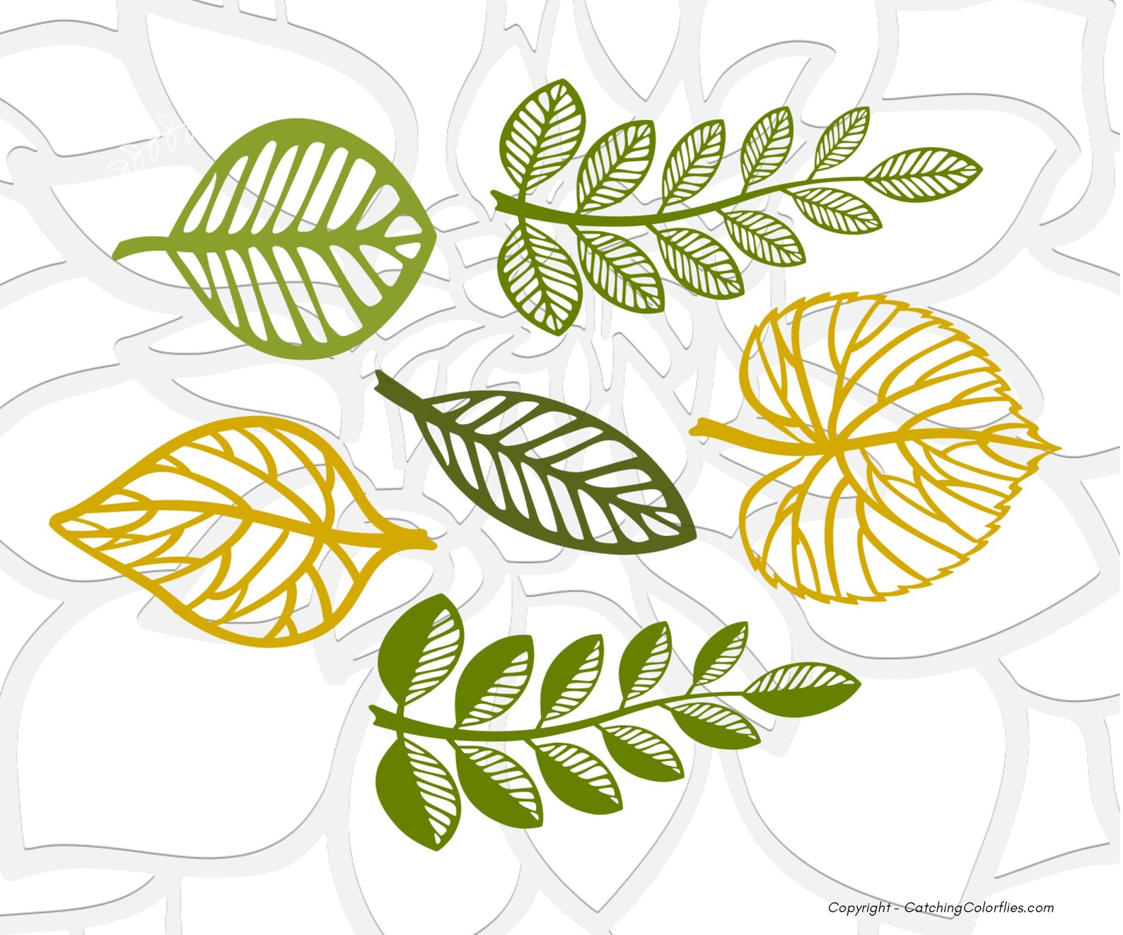 Leaf Cut Out SVG Cut Files Paper Leaf Templates SVG and DXF - Etsy