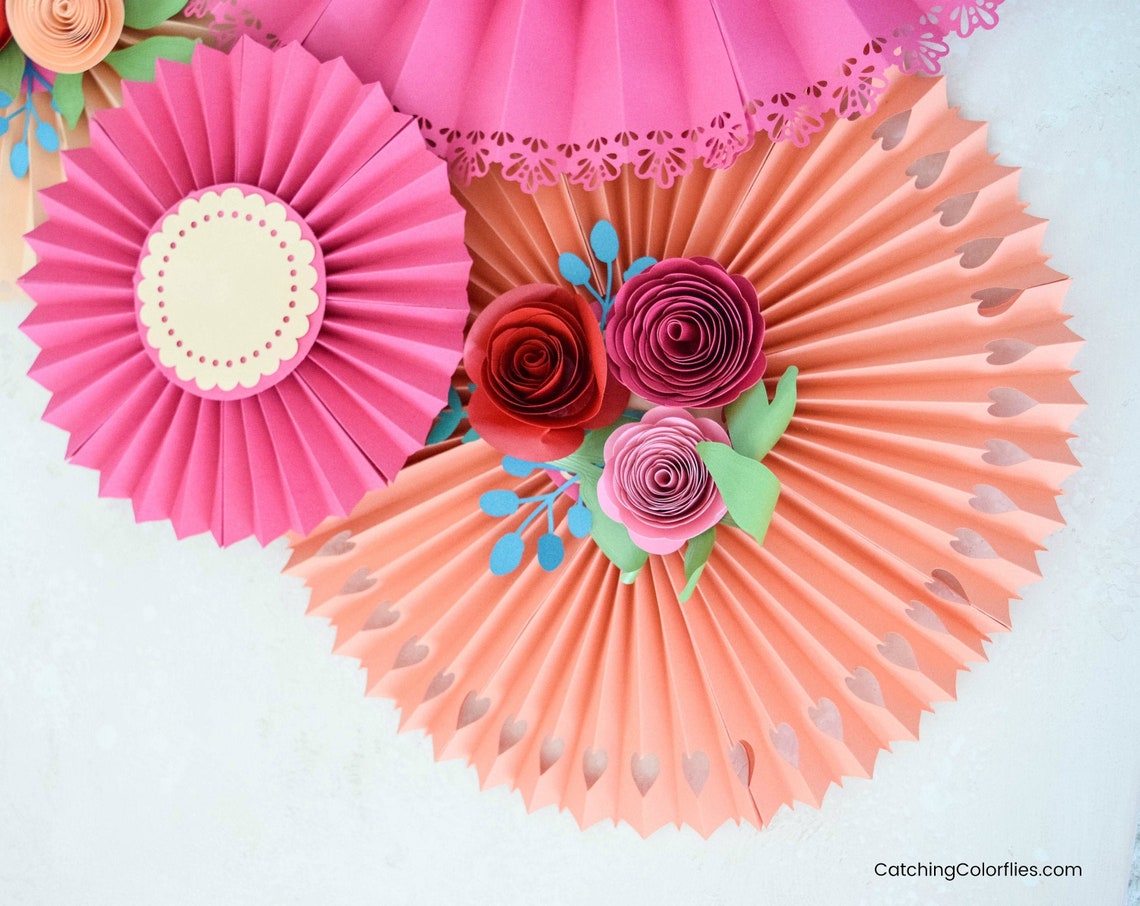 Paper Flower Rosette Fan Decorations DIY Rosette Templates - Etsy