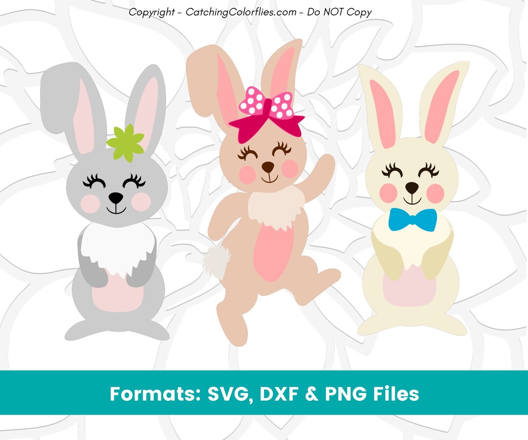 Cute Easter Bunny SVG Cut Files, Spring Easter Bunny SVG Cut Files for ...