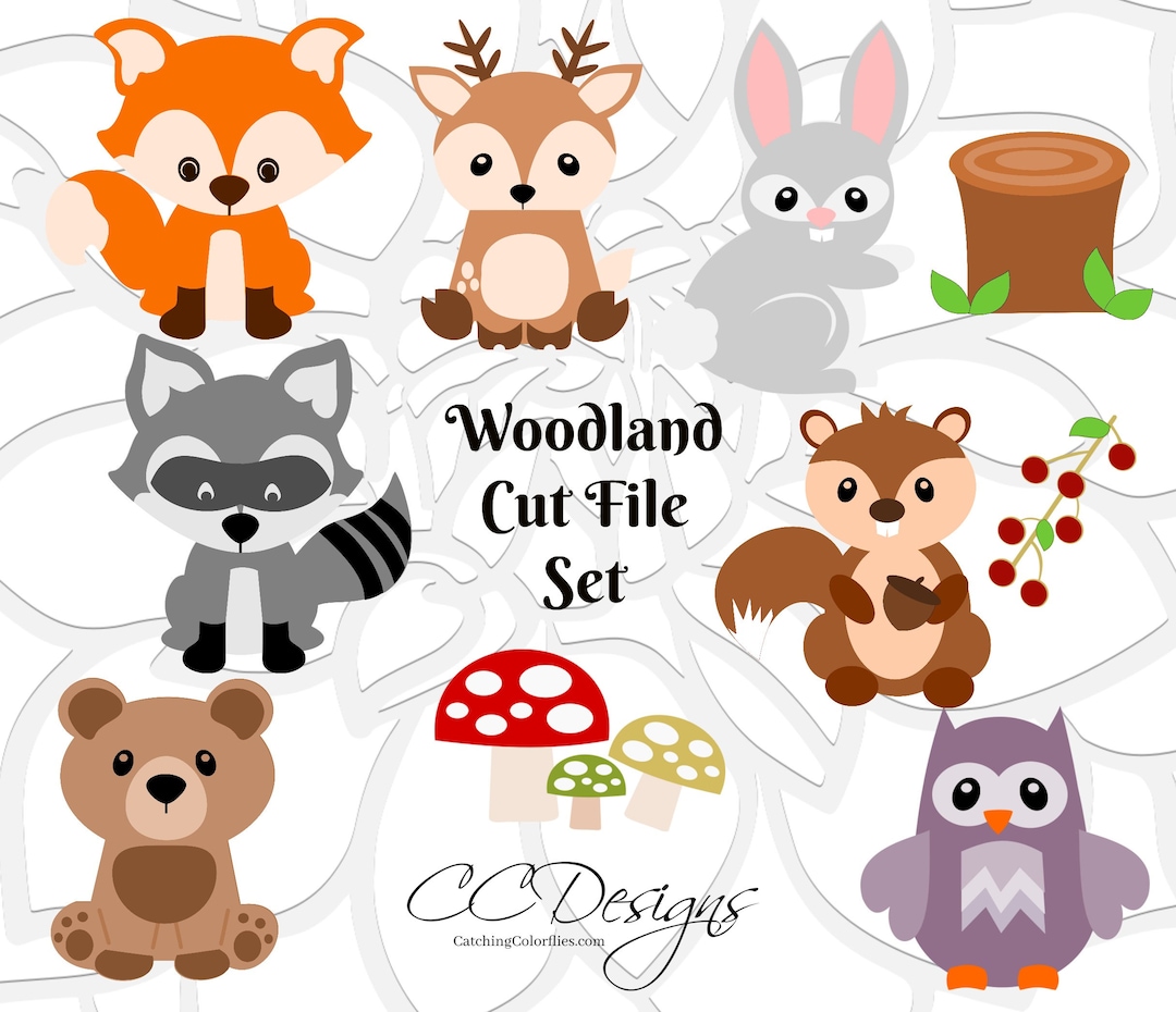 Woodland Animals, SVG Cut Files, Woodland Nursery, Baby Forest Animals ...