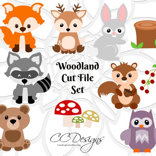 Cute Baby Woodland Forest Animals SVG Cut Files Deer Cut - Etsy