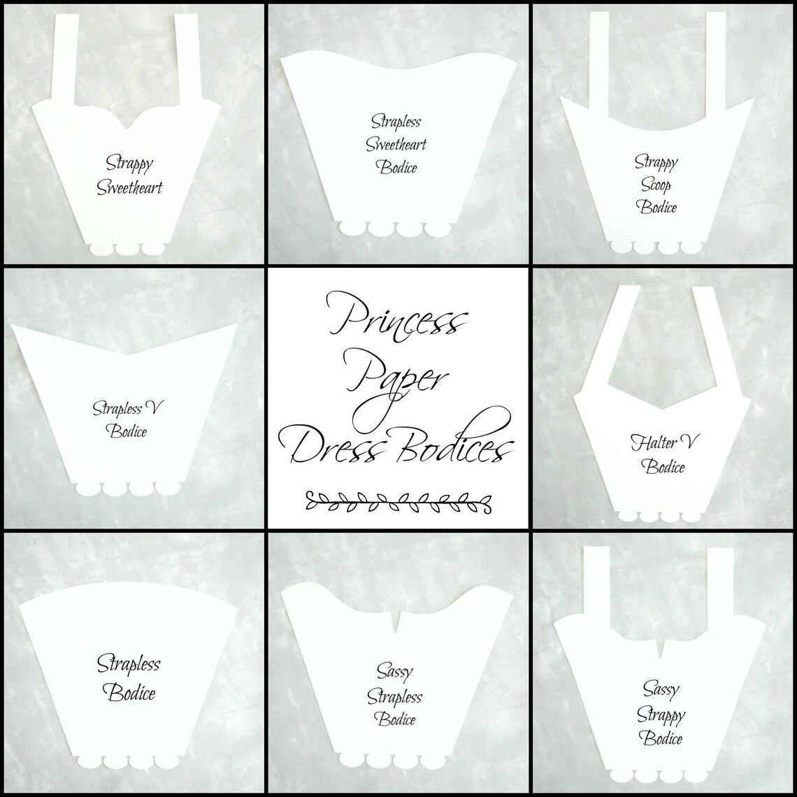 DIY Paper Dress Bodice Templates, Princess Party Decor, Paper Dresses ...