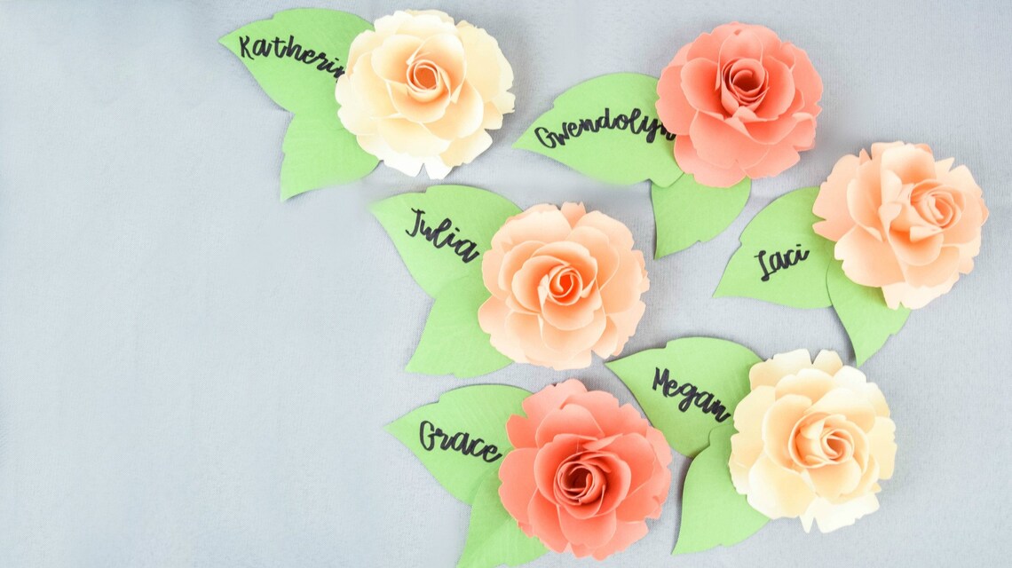 DIY Small Paper Rose Templates Wedding Paper Flowers Paper | Etsy