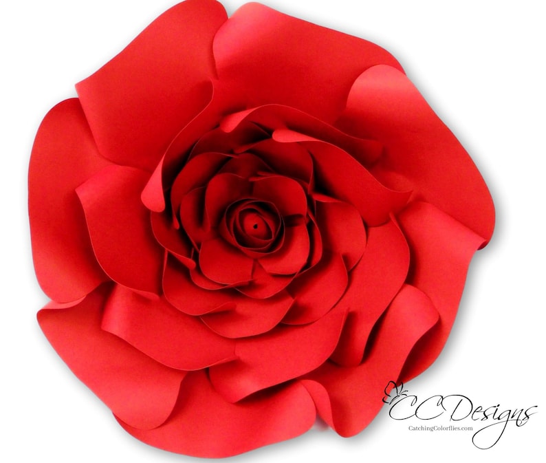 Giant Paper Rose Flower Templates- Large Flower Patterns- Paper Flower ...