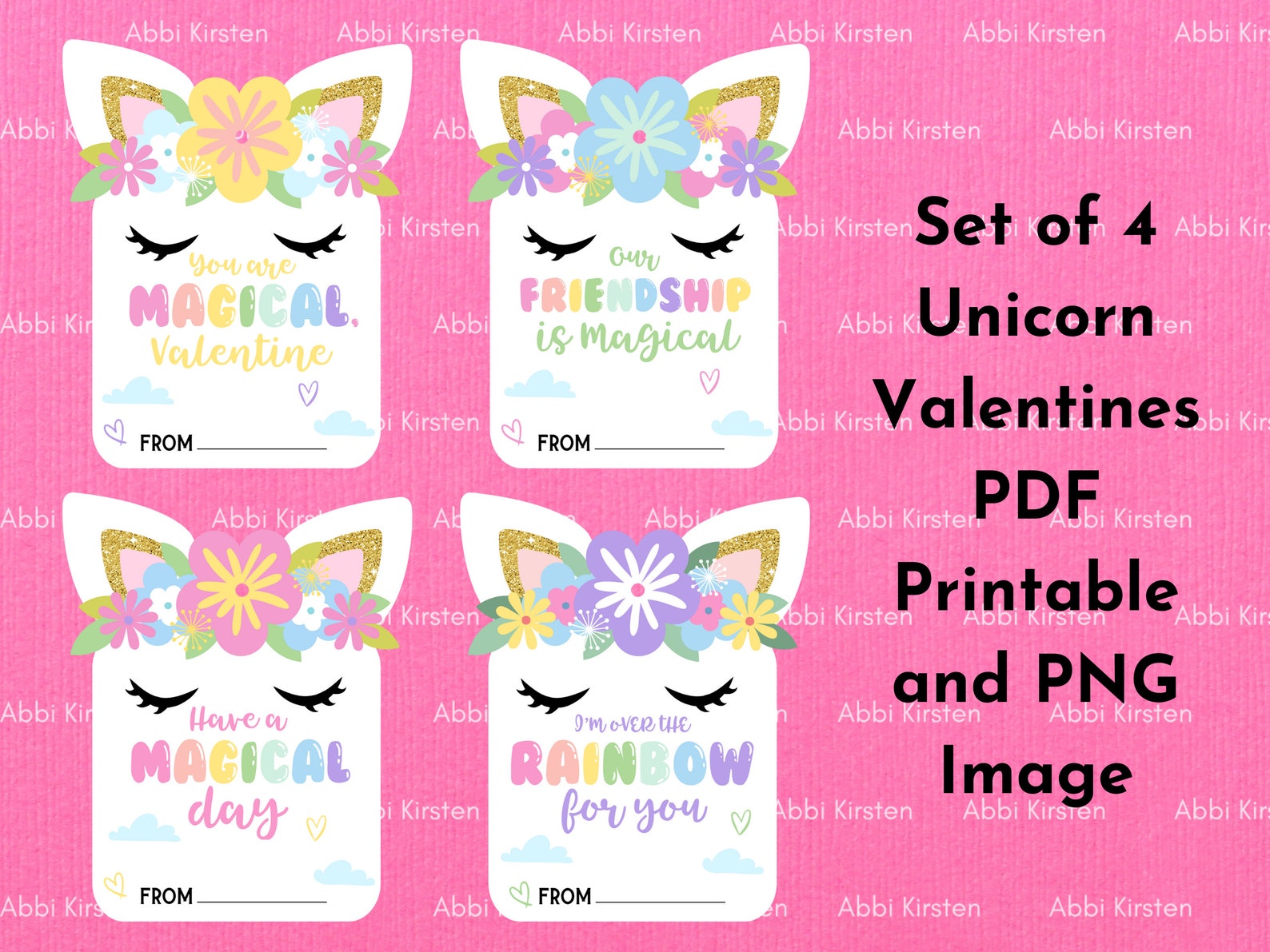 Unicorn Valentine Lollipop Card Printable Unicorn Valentine | Etsy