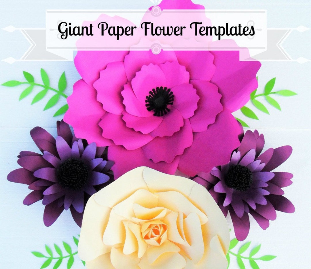 Giant Flower Templates- Giant Paper Flower Wall- Wedding Backdrop- SVG ...