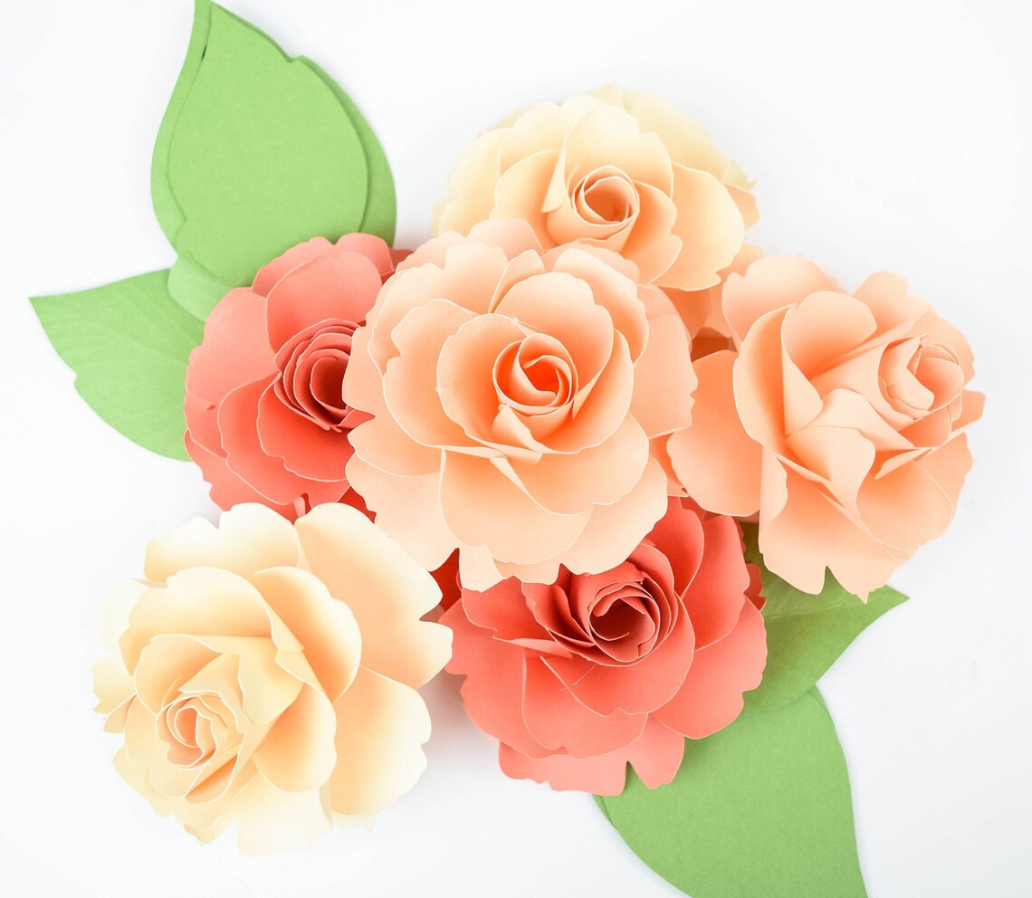 DIY Small Paper Rose Templates Wedding Paper Flowers Paper | Etsy