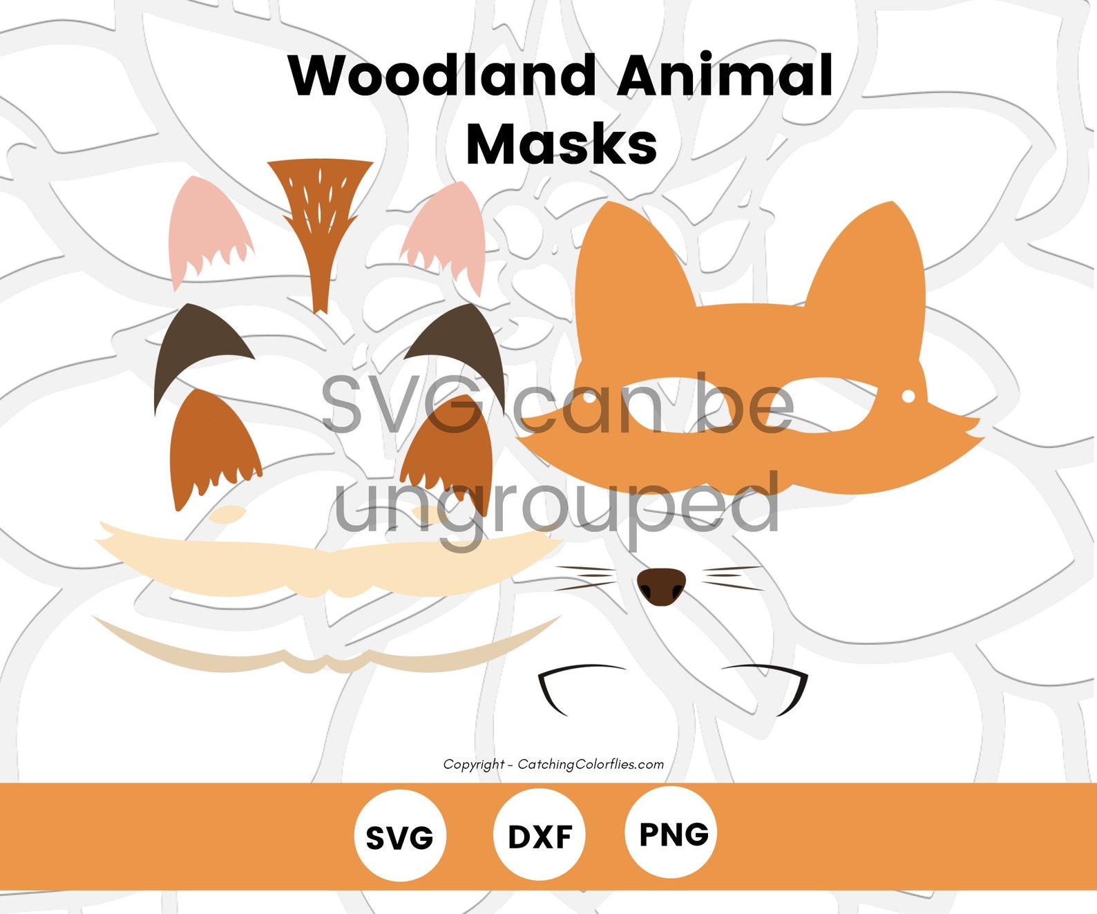 Woodland Animal Masks for Birthday Party, Fox Bear Raccoon Deer and Owl ...