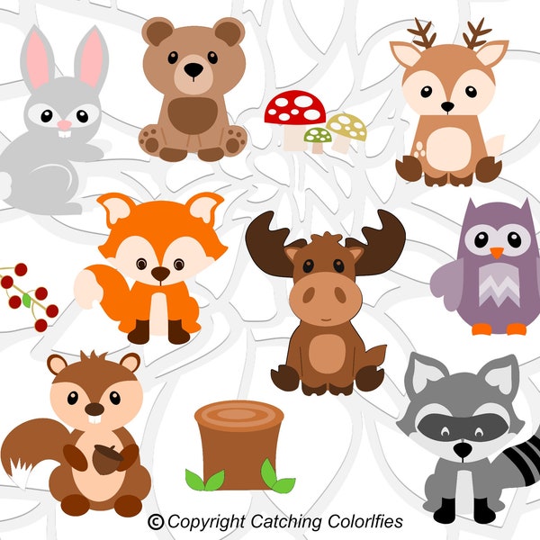 Woodland Animals Svg - Etsy