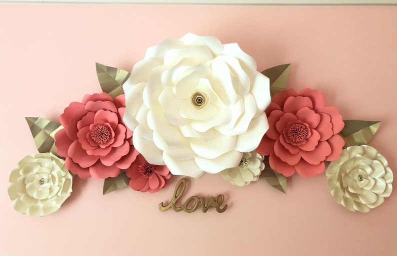 Big Paper Flower Templates, Girl's Nursery Wall Decor, Paper Flower SVG ...