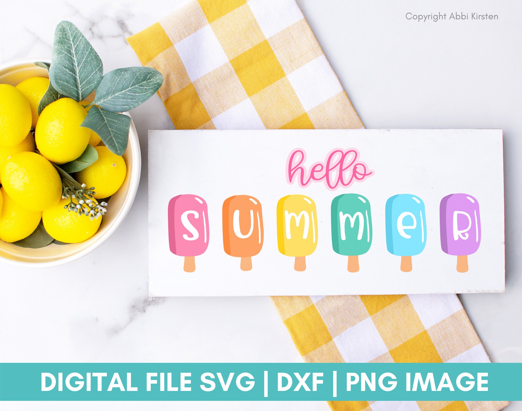 Hello Summer Popsicle SVG Cut File, Summer T-shirt Svg, Rainbow ...