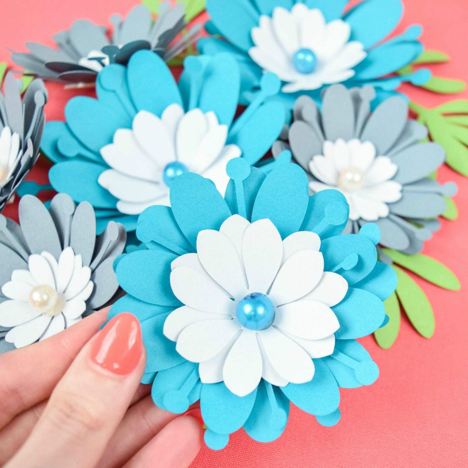 Small Paper Flower Templates, DIY Paper Flowers, SVG Cut Files and PDF ...