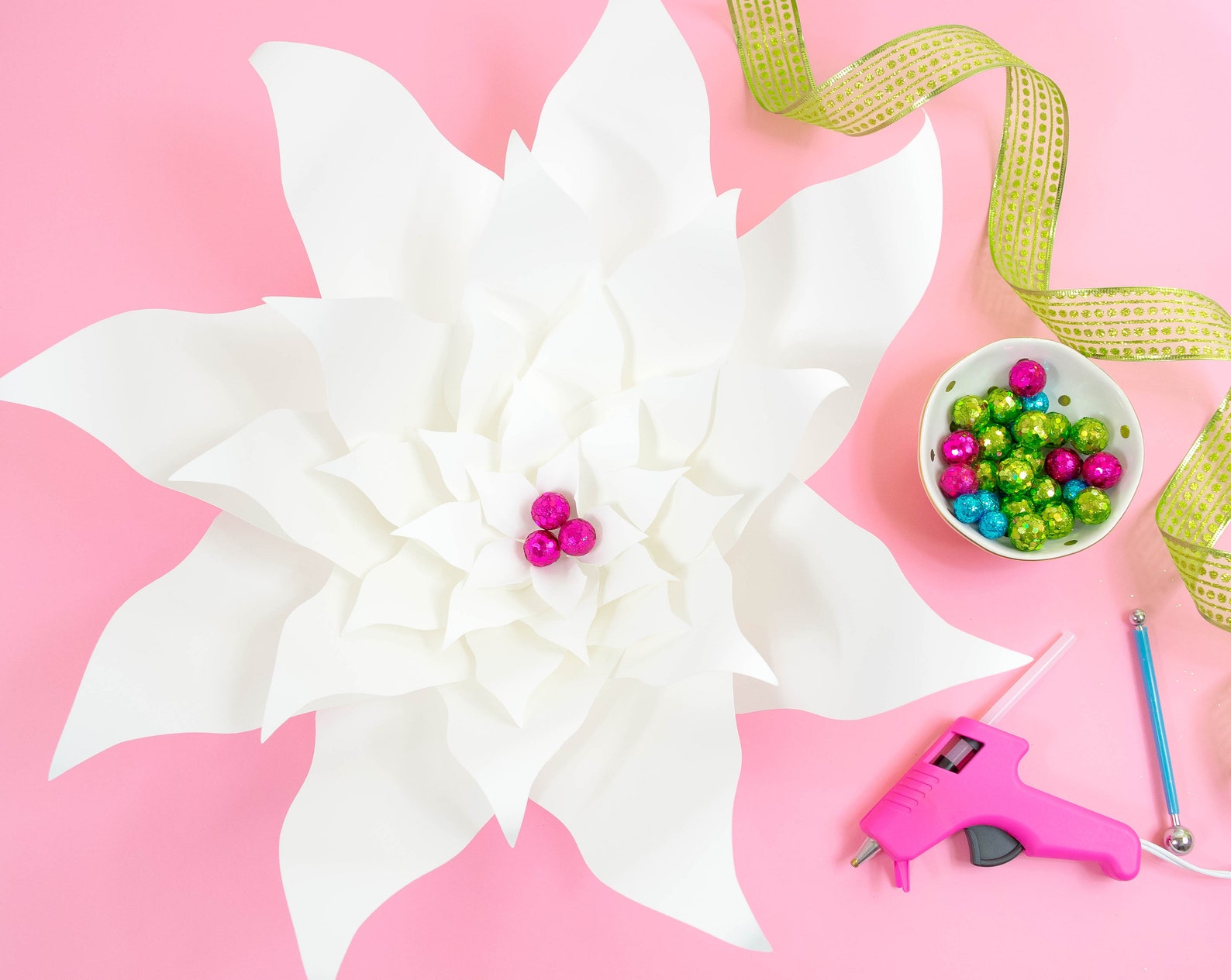Christmas Paper Poinsettia DIY Flower Templates Small and - Etsy