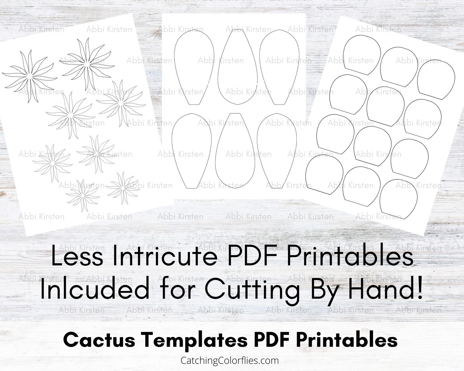 Paper Cactus Templates and Tutorial, Paper Cacti SVG and PDF Flower ...