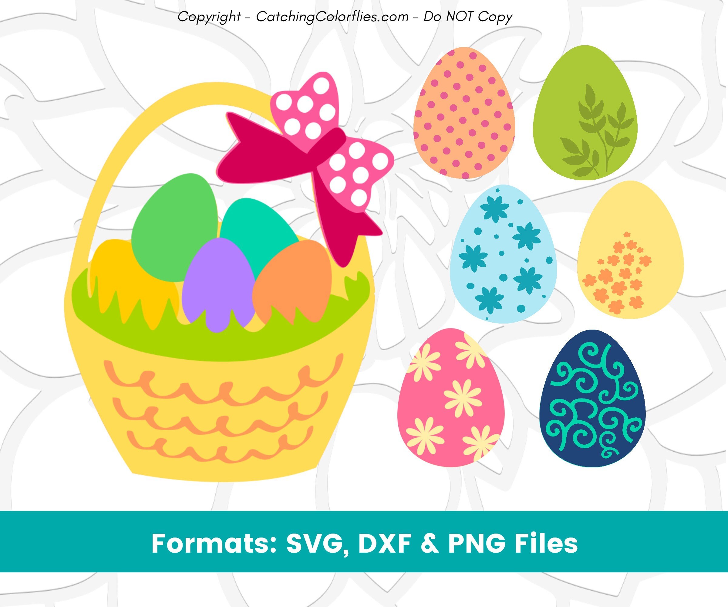 Easter SVG Cut Files Easter Basket With Eggs SVG SVG Cut | Etsy