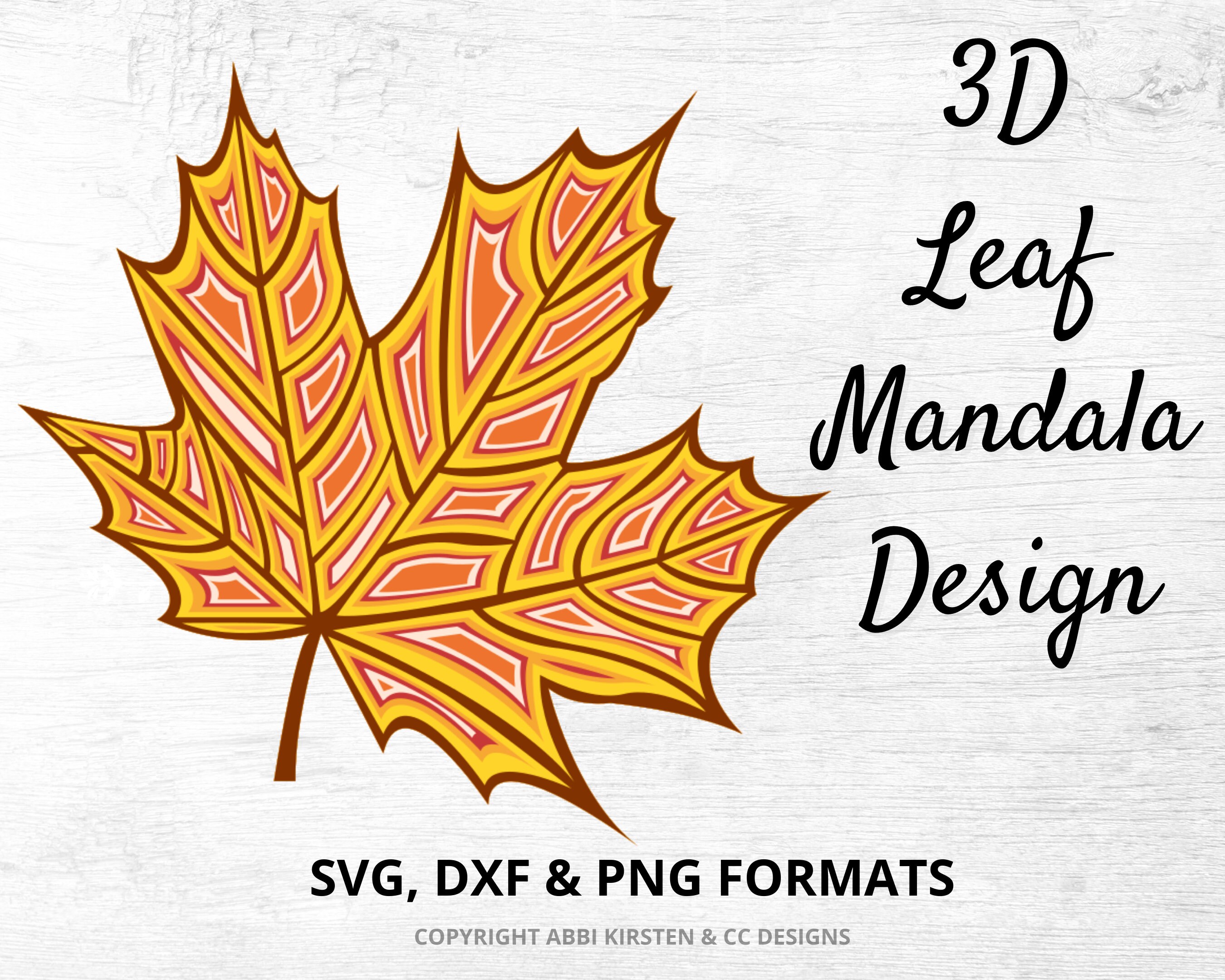 3D Leaf SVG Fall Leaf Mandala SVG Layered Fall Mandala - Etsy Canada
