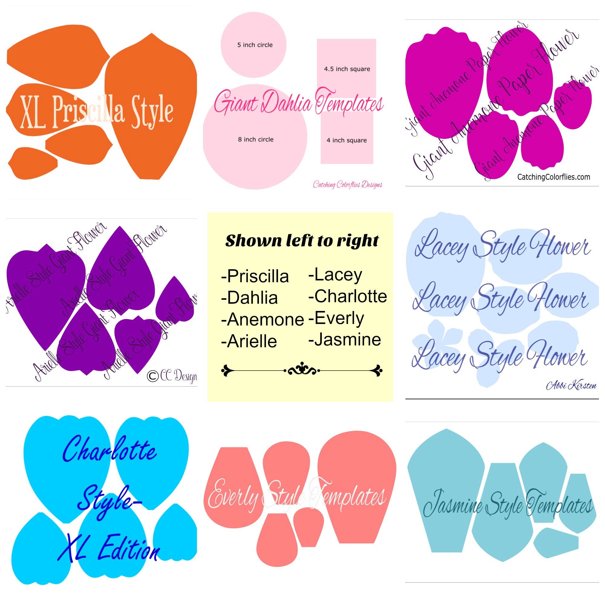 Paper Flowers, Large Paper Flowers, Template Patterns & Tutorials, DIY ...