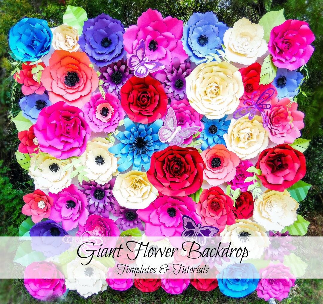Giant Paper Flowers- Flower Backdrop- Paper Flower Templates and ...