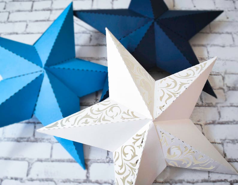 3D Paper Star Printable Template SVG Star Cut Files DXF | Etsy Hong Kong