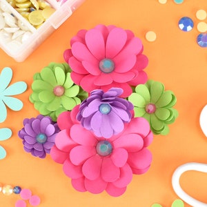 Easy Small Cosmos Paper Flower Templates and Tutorial, Flower SVG Files ...