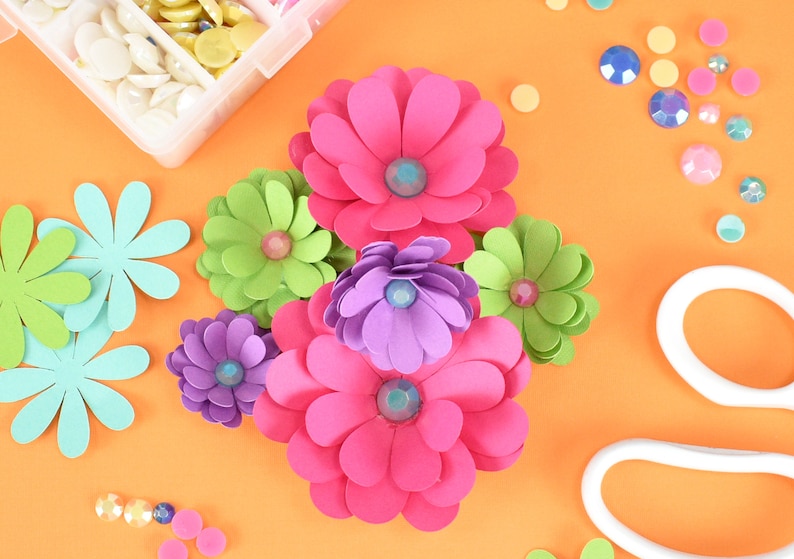 Easy Small Cosmos Paper Flower Templates and Tutorial, Flower SVG Files ...