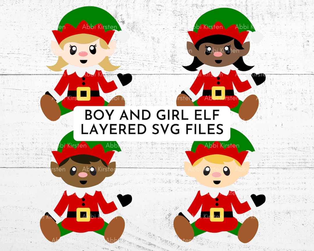 Christmas Elf SVG Cut Files, Girl Elf Cut File, Boy Elf SVG File ...