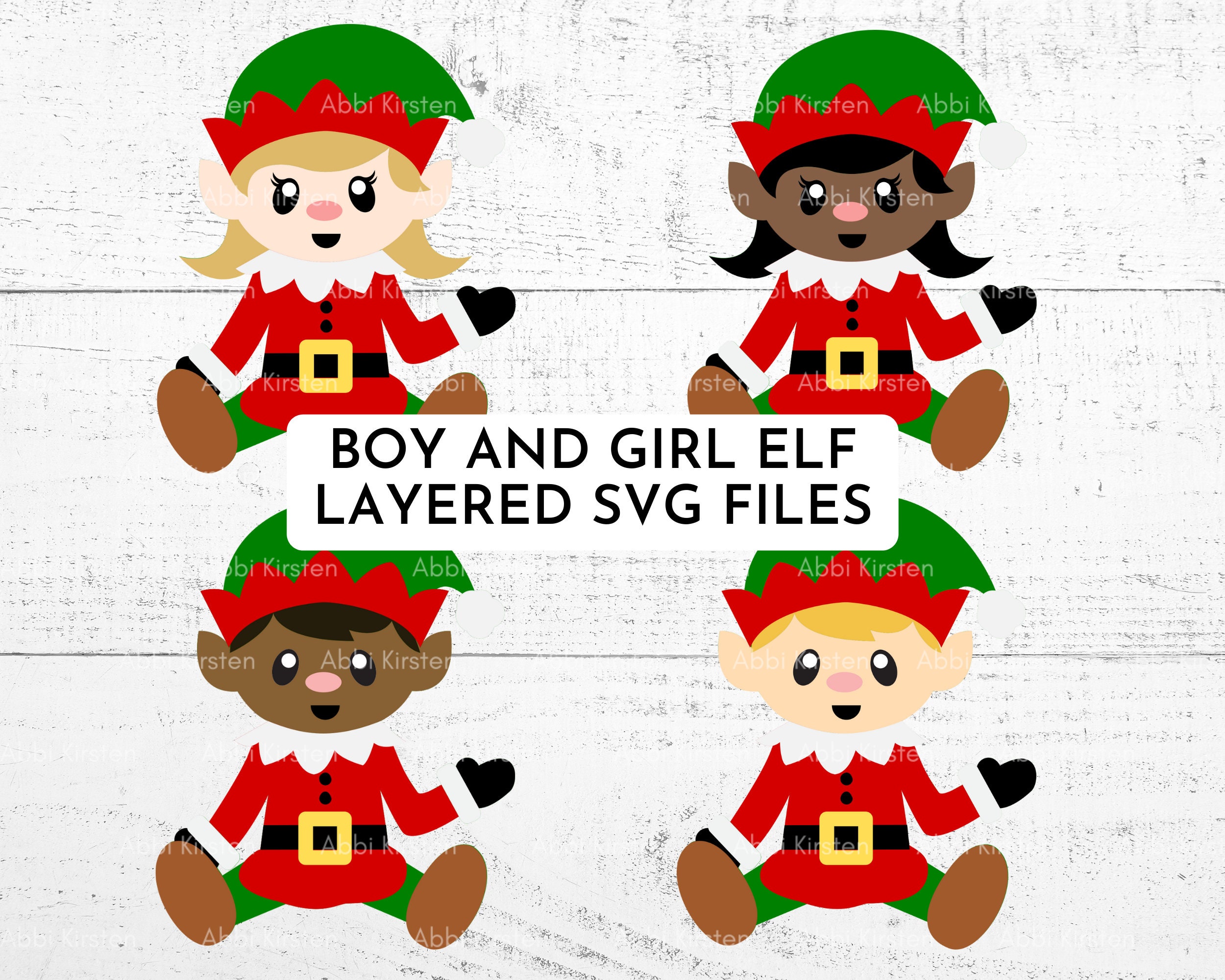 Christmas Elf SVG Cut Files Girl Elf Cut File Boy Elf SVG - Etsy