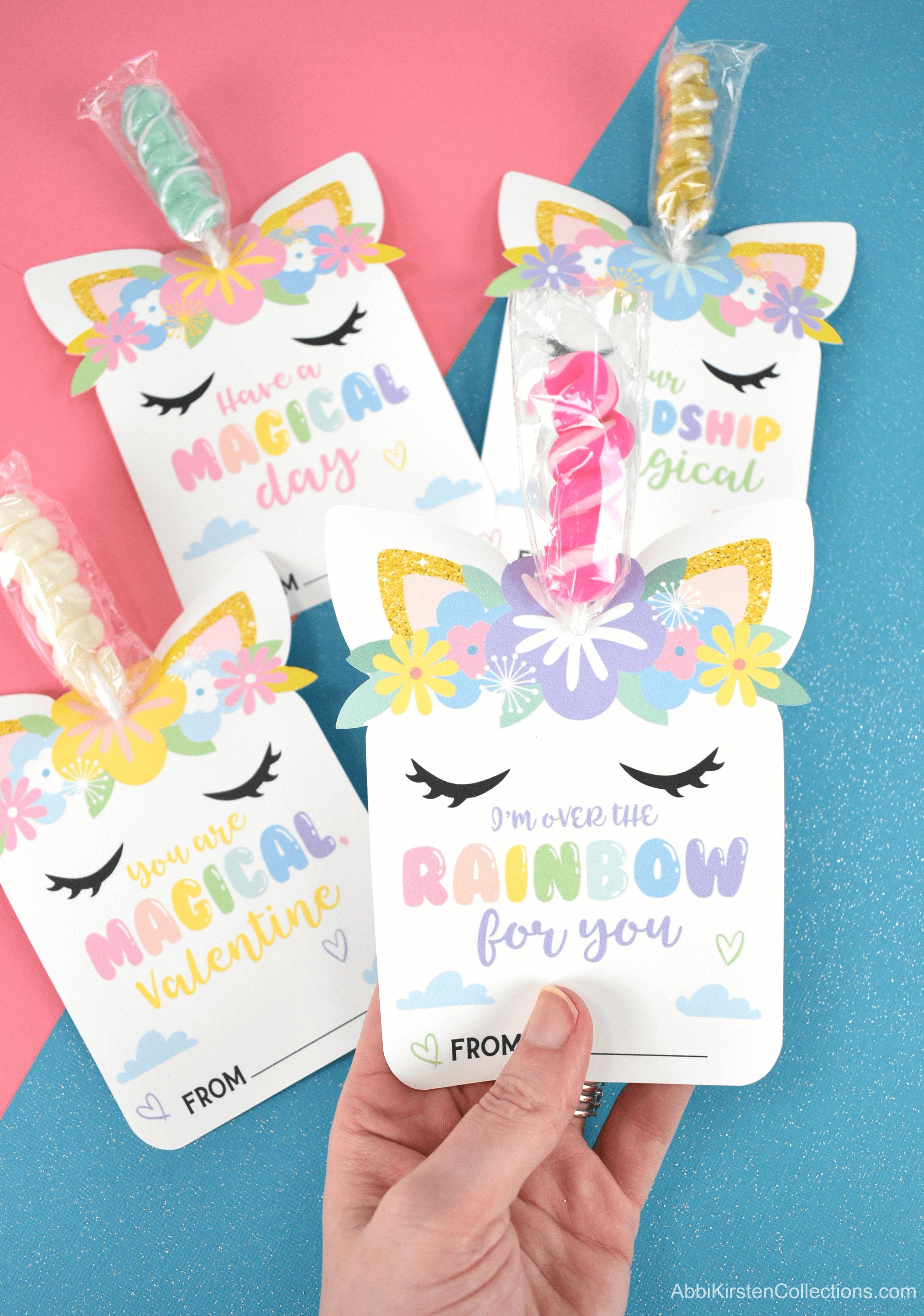 Unicorn Valentine Lollipop Card Printable Unicorn Valentine | Etsy