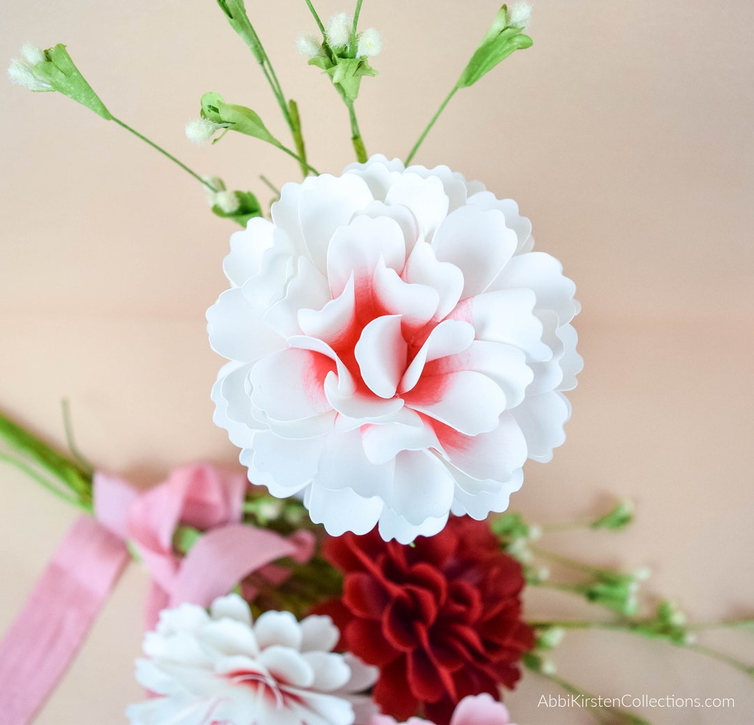 Paper Carnation Flower Templates, Small Paper Flower SVG and PDF ...