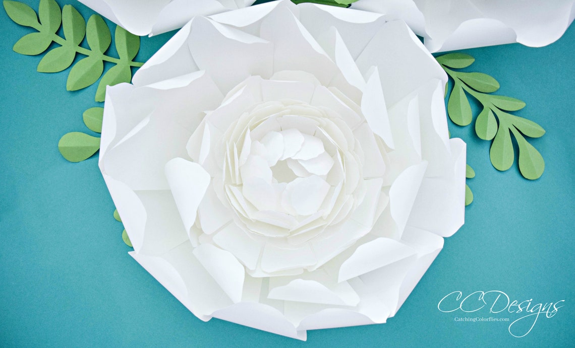 Giant Paper Peony PDF and SVG Templates, Large Paper Flower Peony ...