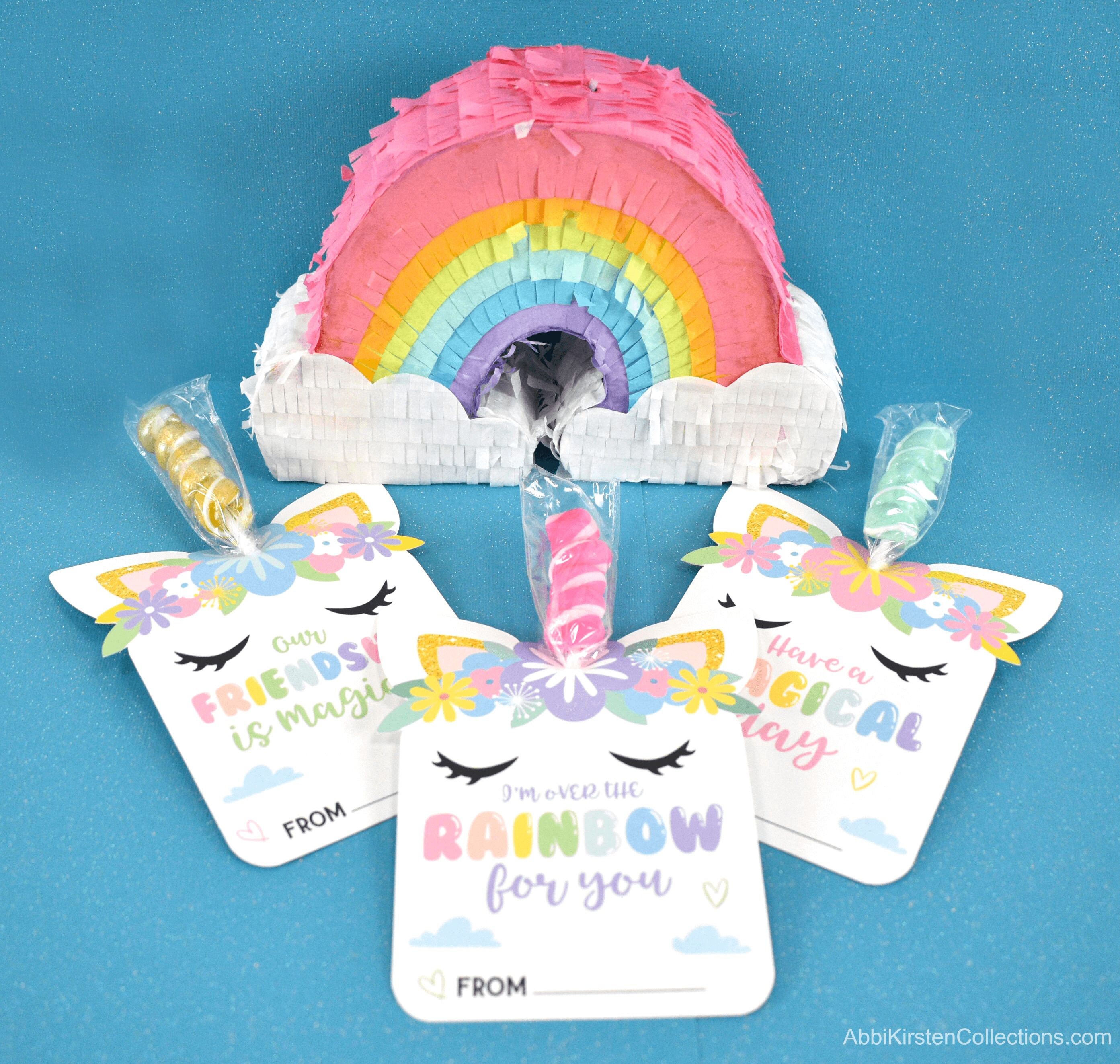 Unicorn Valentine Lollipop Card Printable Unicorn Valentine | Etsy