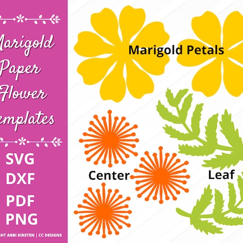 DIY Paper Flower Tutorial Marigold Flower SVG and PDF - Etsy