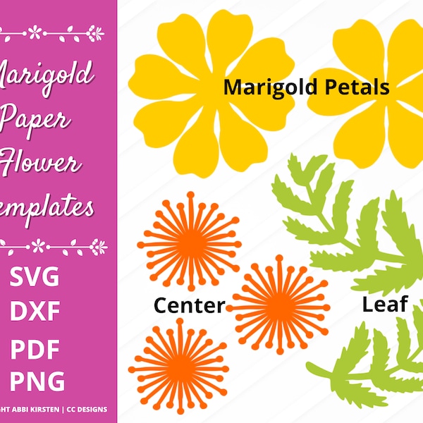 Marigold Flower Template - Etsy