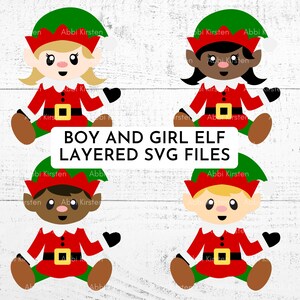 Christmas Elf SVG Cut Files, Girl Elf Cut File, Boy Elf SVG File ...
