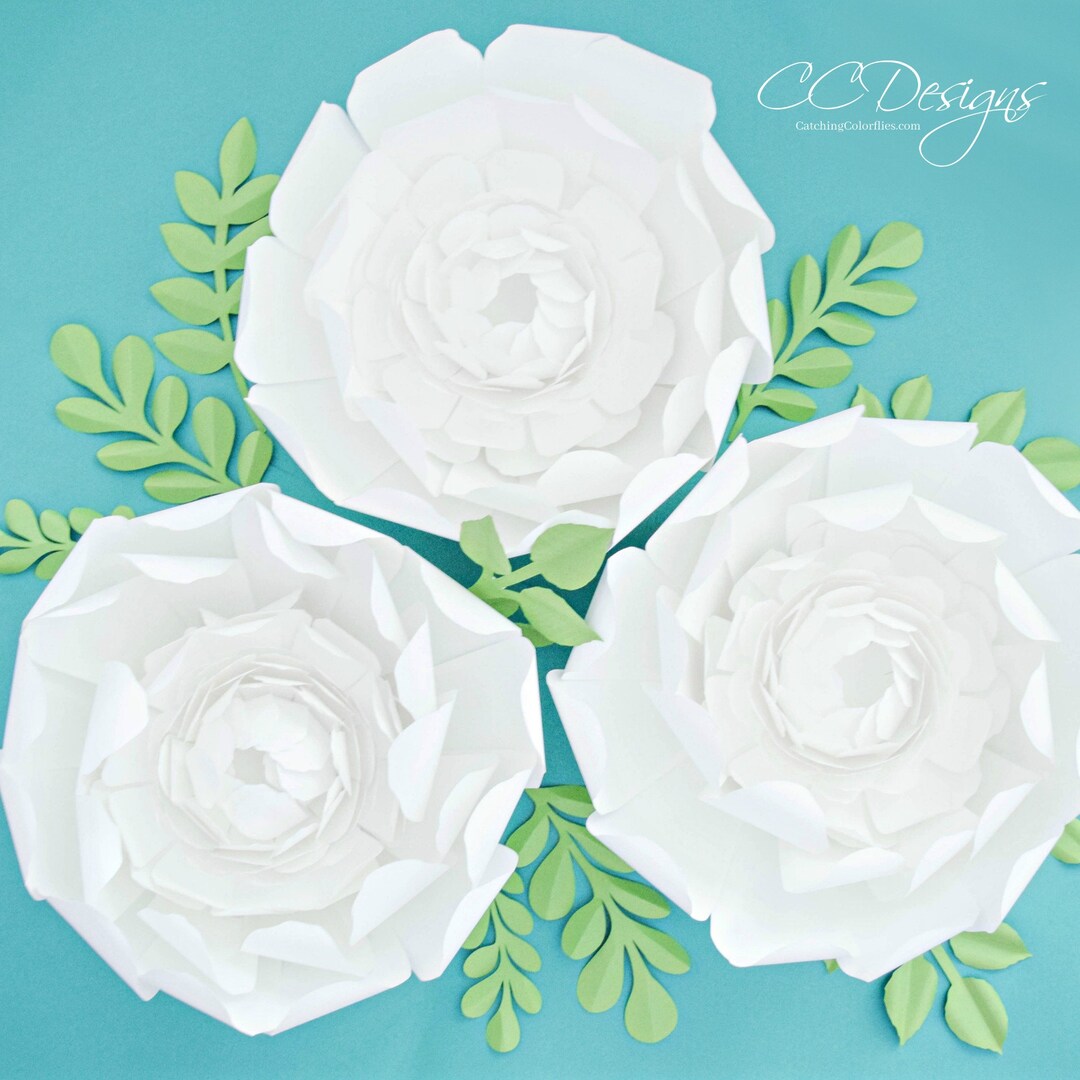 Giant Paper Peony PDF and SVG Templates, Large Paper Flower Peony ...