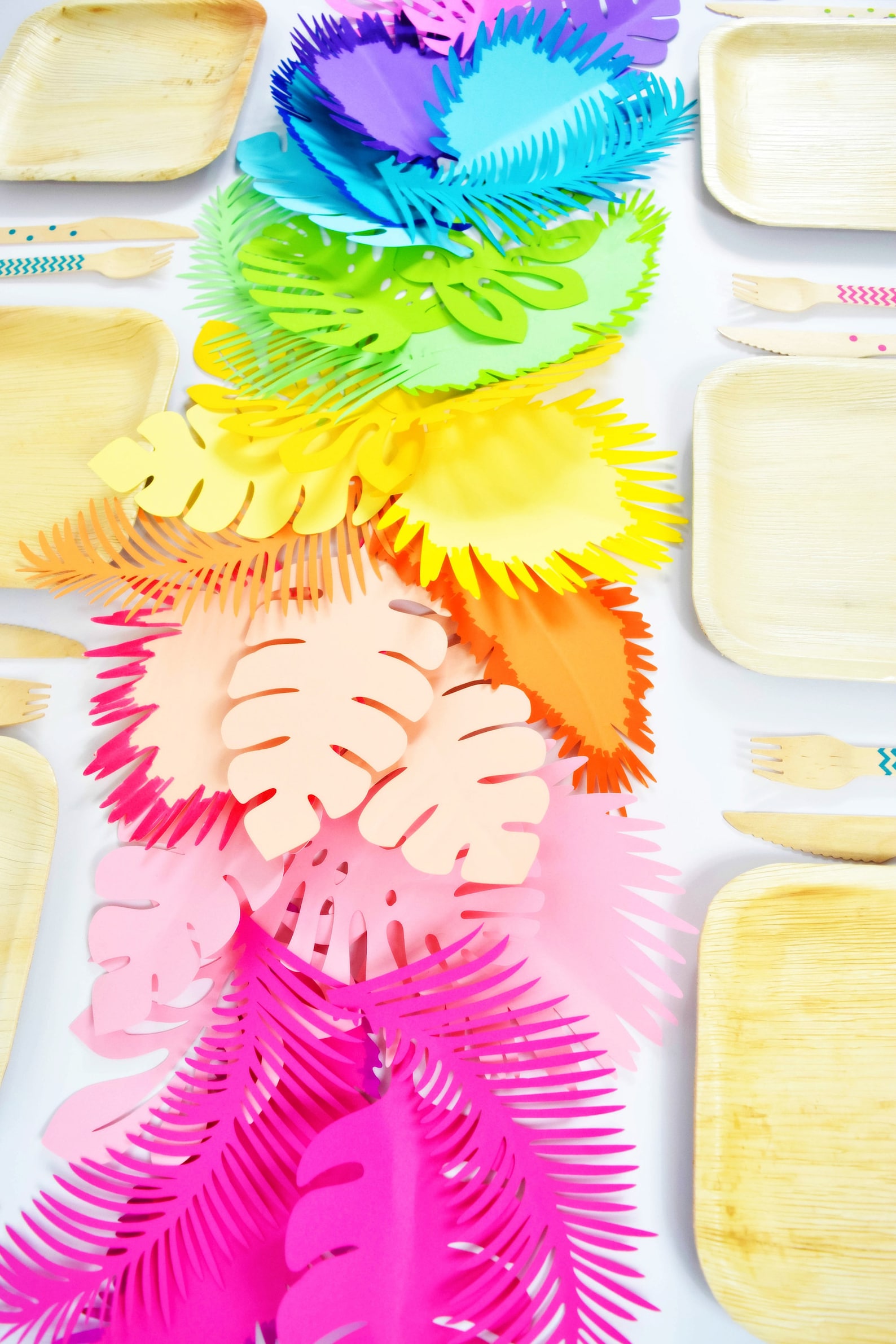 Party Decorations, Rainbow, Paper Flowers, Paper Leaf Template, Giant ...