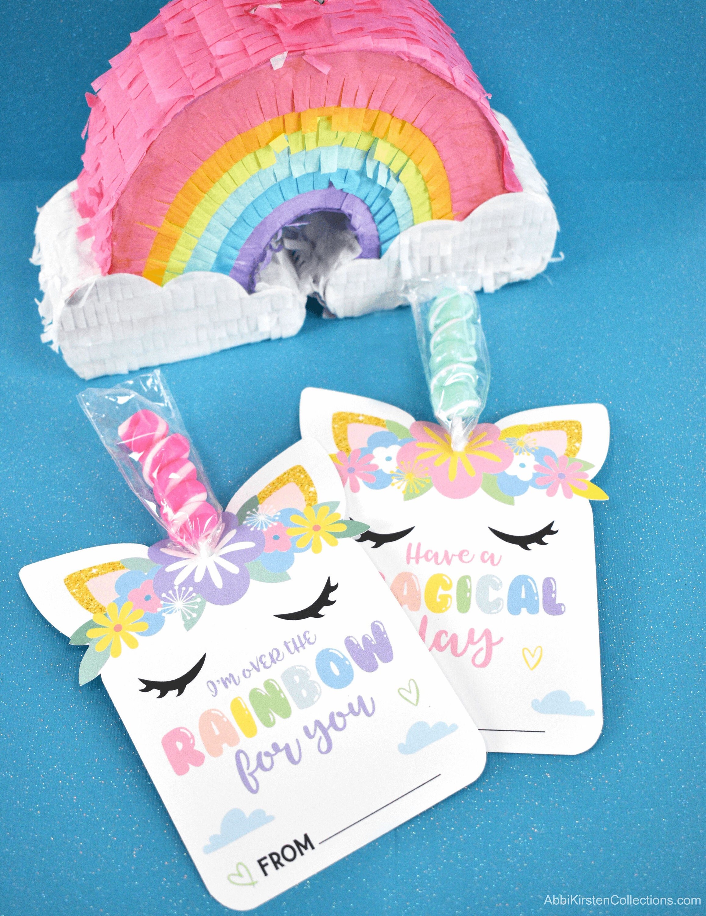 Unicorn Valentine Lollipop Card Printable Unicorn Valentine | Etsy