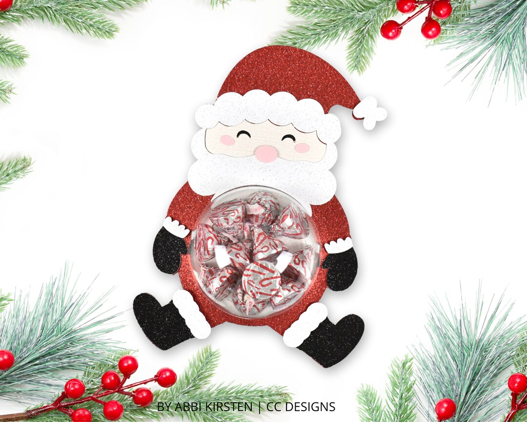 Santa Candy Holders SVG Cut Files, Christmas Candy Holder, Santa Claus ...