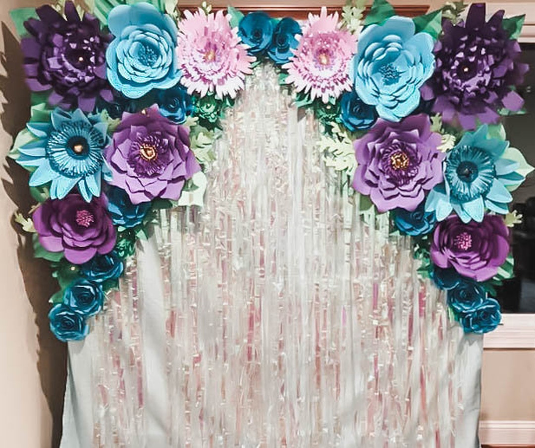 Paper Flower Kit, Under the Sea Mermaid Theme Party Decor, DIY Paper ...