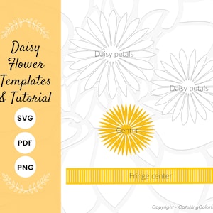 Daisy Paper Flower Pattern With Tutorial, SVG Cut Files and PDF ...