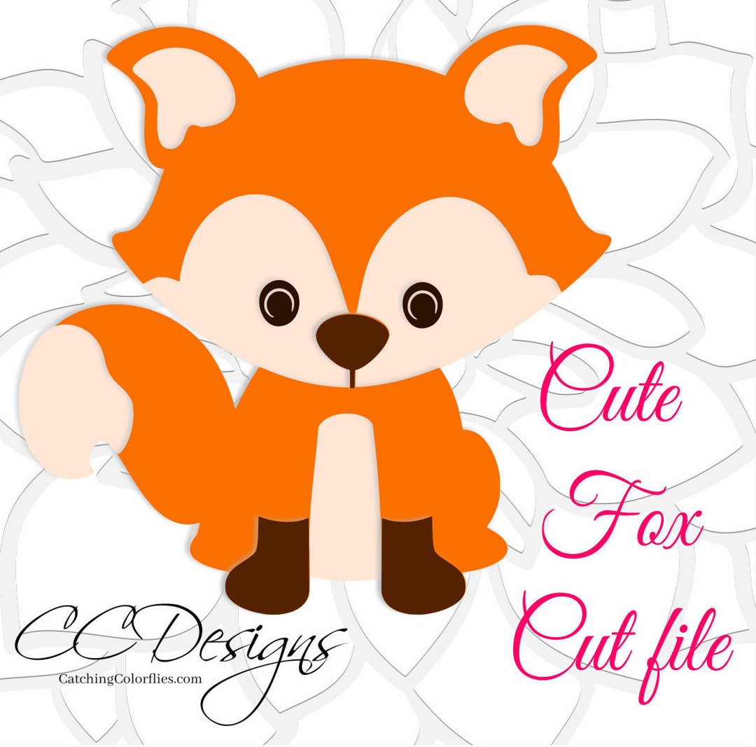 Cute Baby Fox SVG & DXF Cutting Files, PNG Baby Fox Clip Art, Svgs for ...