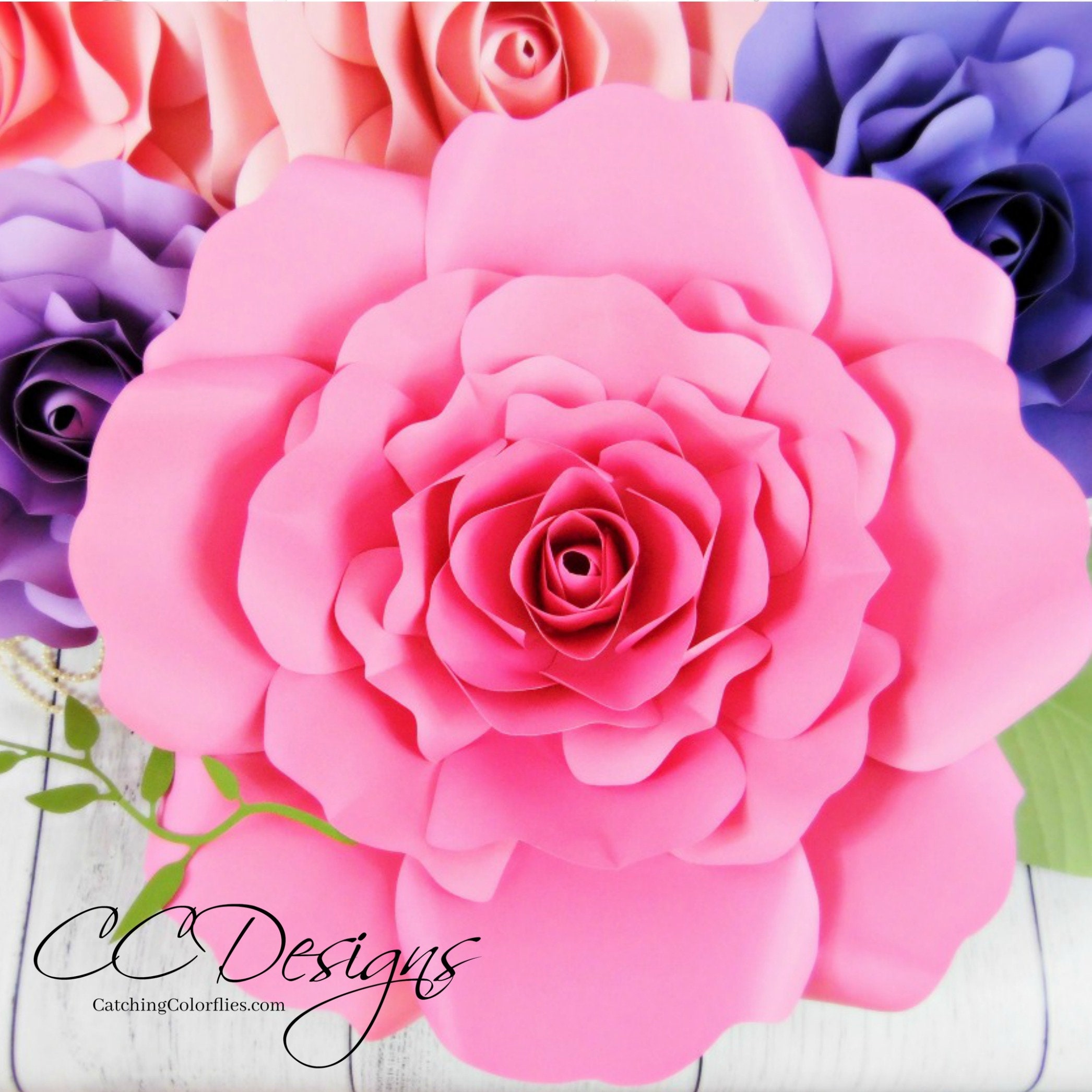 Giant Paper Roses Paper Rose Flower Patterns Printable - Etsy
