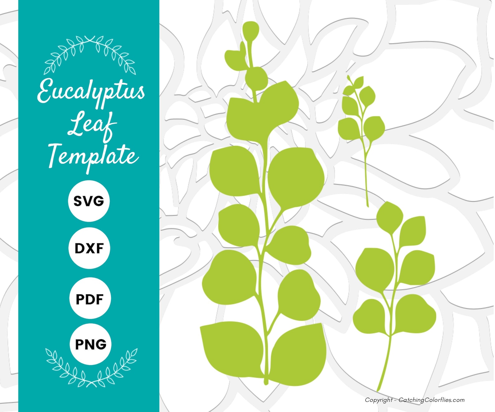 Eucalyptus Paper Leaf Template Eucalyptus Vine Svg | Etsy