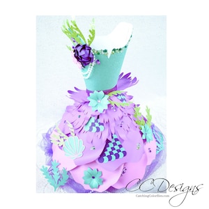 Mermaid Party Decor, Mermaid Paper Dress, Paper Dress Template and ...